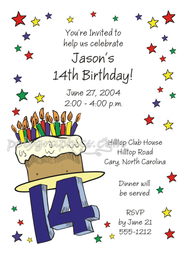 Fun Numbers Age 14 Boy Card Details
